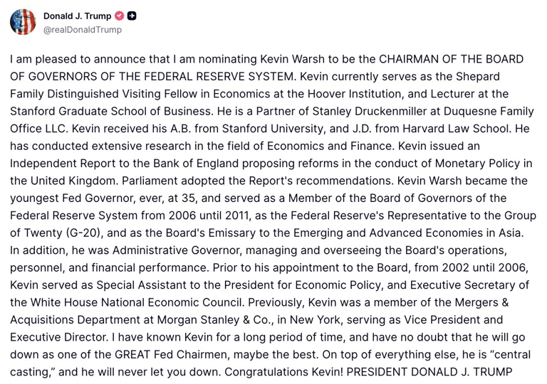 Who is Kevin Warsh? Trump’s new Federal Reserve chair replacing Jerome ...