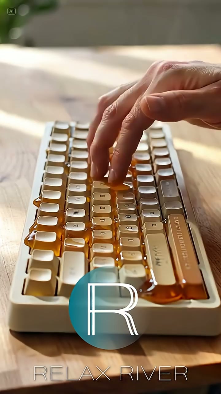 Satisfying ASMR short (weird keyboards) 🍯⌨️ #relaxing #veo3