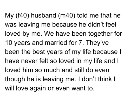 Why a total lack of jealousy ended a ten year marriage
