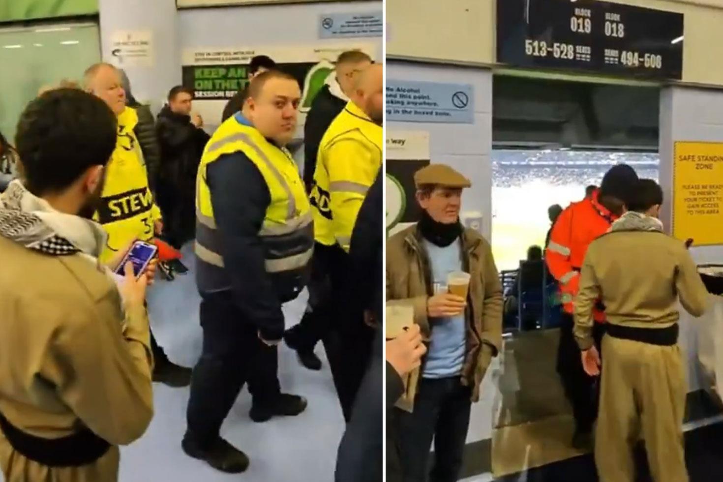 Görüntüler ortaya çıktı! Dev maça elini kolunu sallayarak girmiş