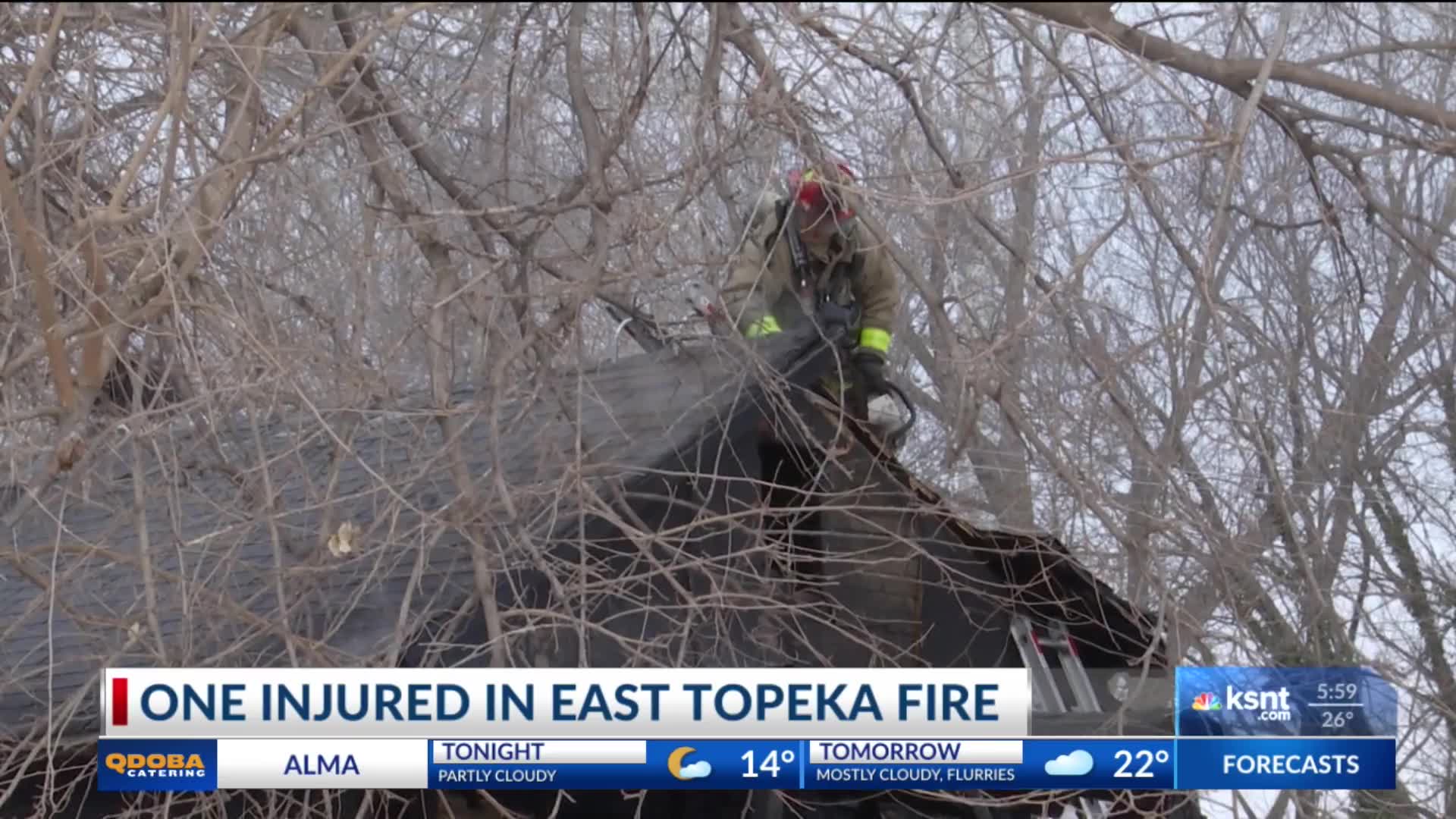 Topeka firefighters work to douse house fire Thursday morning