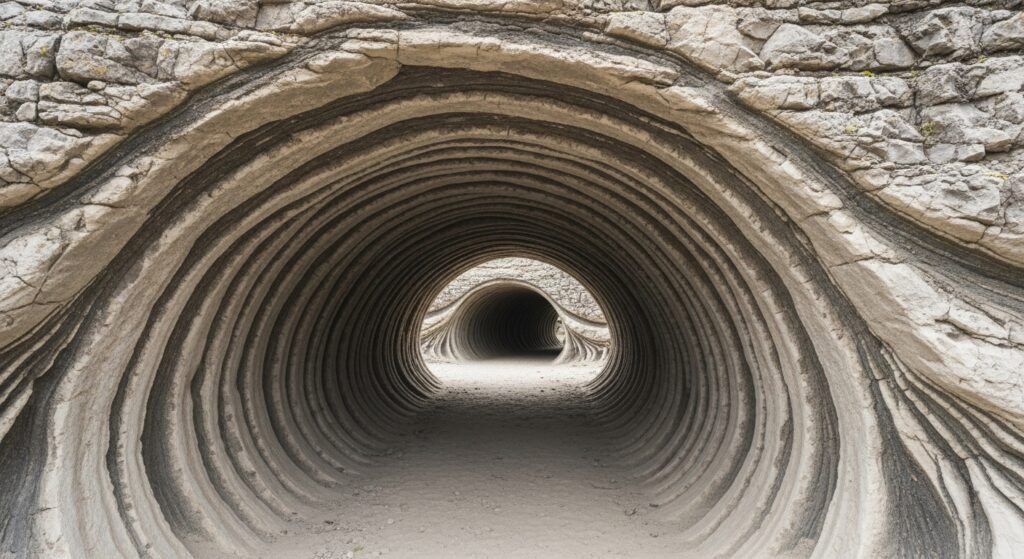 Ancient global tunnels suggest unknown early life with planet scale reach