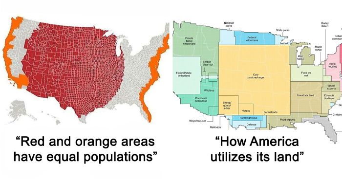 41 maps that portray the lesser known facts about America