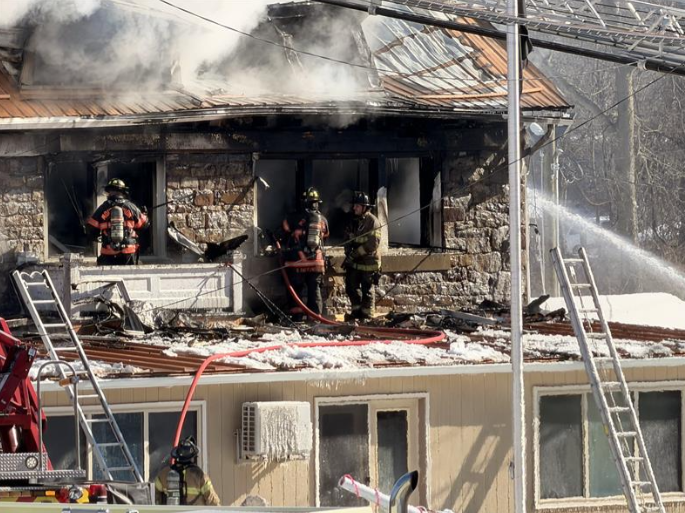 Crews battle 2nd alarm fire at Mount Union American Legion building