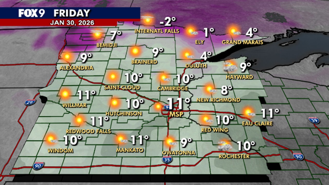 Minnesota weather: Staying cold Friday, warmer temps and chance of snow ...