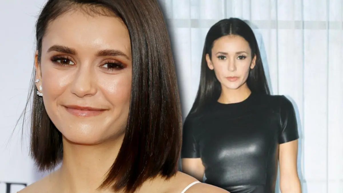 Nina Dobrev sizzles in skin-tight leather dress on the red carpet