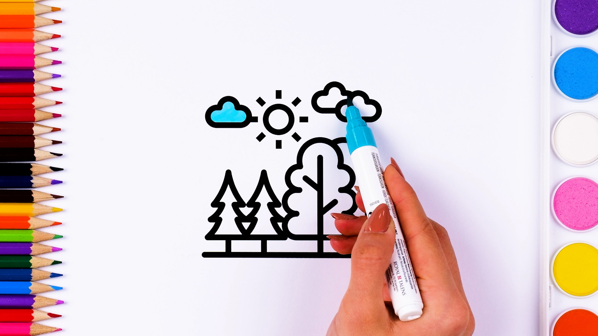 Nature drawing | Coloring in activity