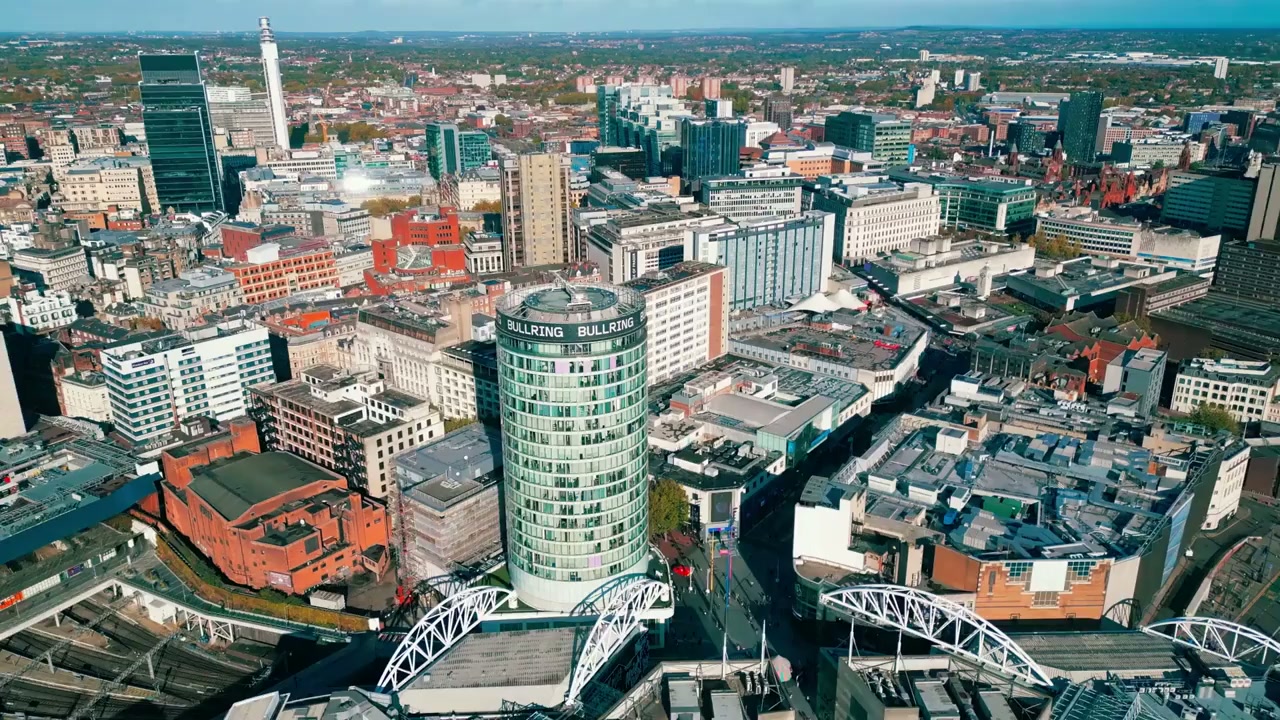 Birmingham, UK: Drone views of a modern metropolis