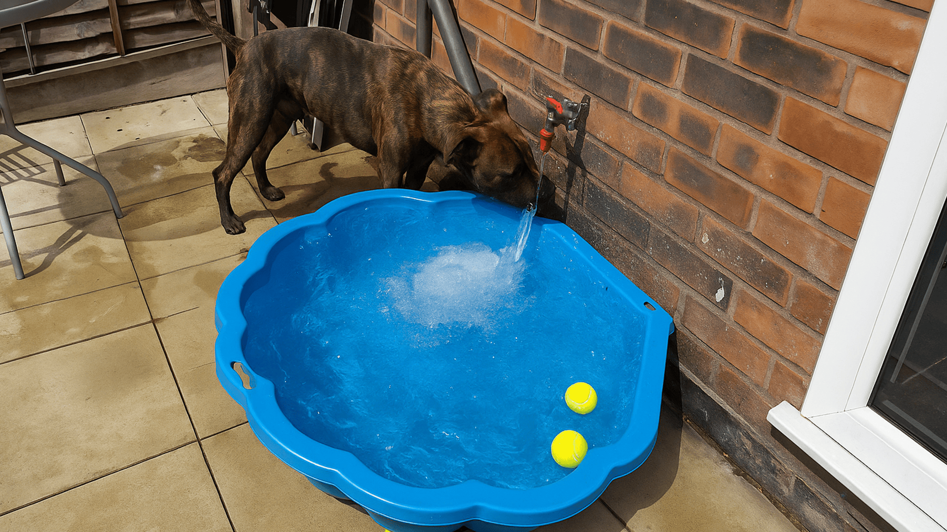 My dog is filling his own pool