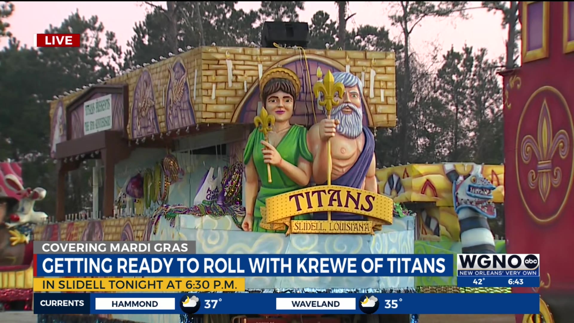 Throw me something, Krewe of Titans, in Slidell at 6:30 pm Friday