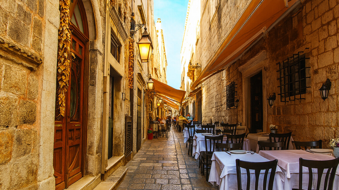 Exploring Dubrovnik’s old town streets on foot