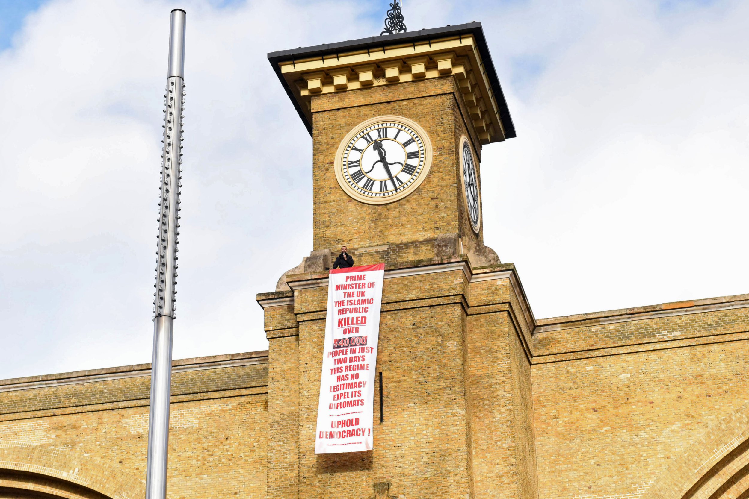 Protester arrested after scaling Kings Cross clock tower
