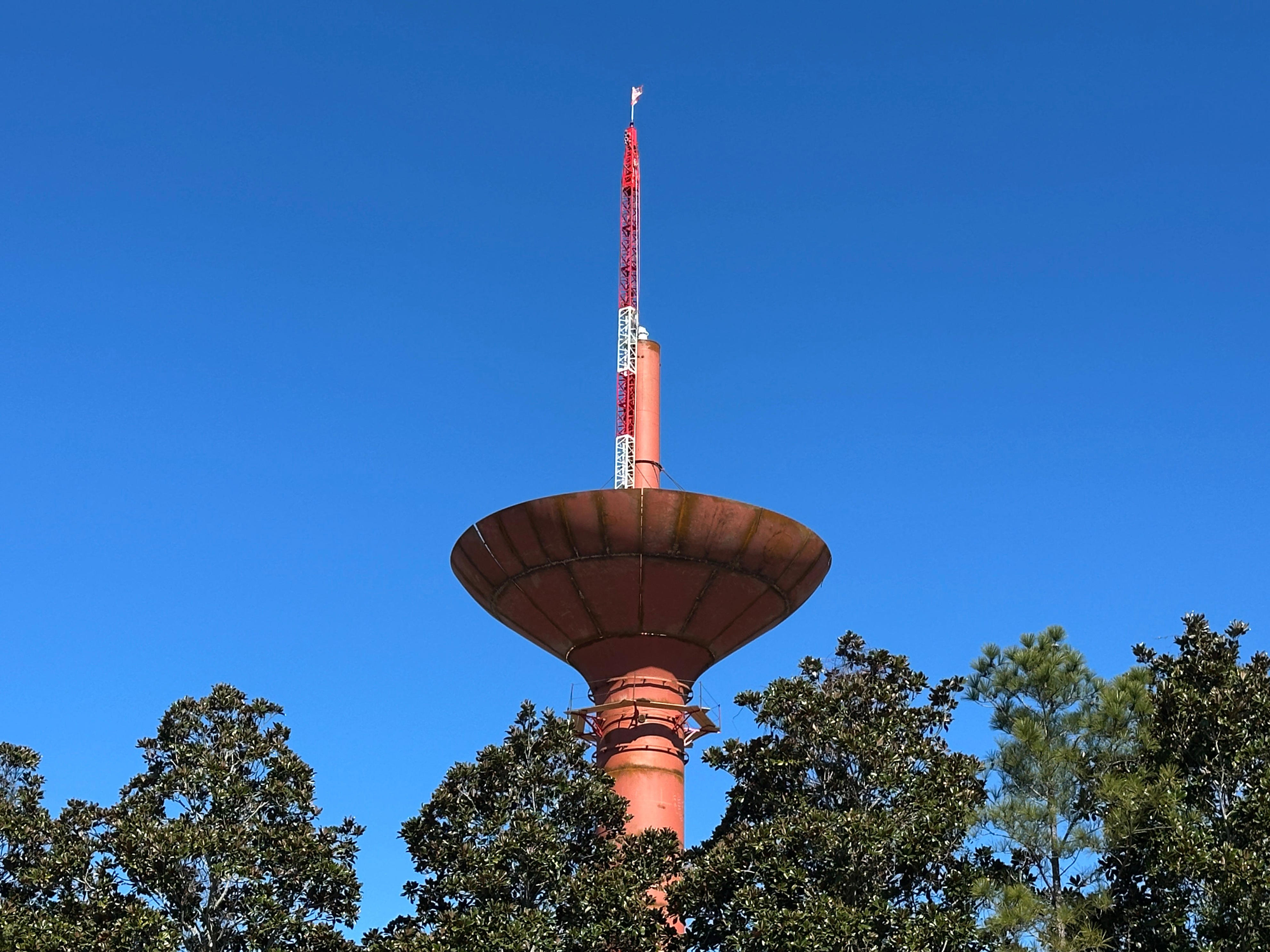 Is that a space needle? No, it's Destin's latest water tower going up