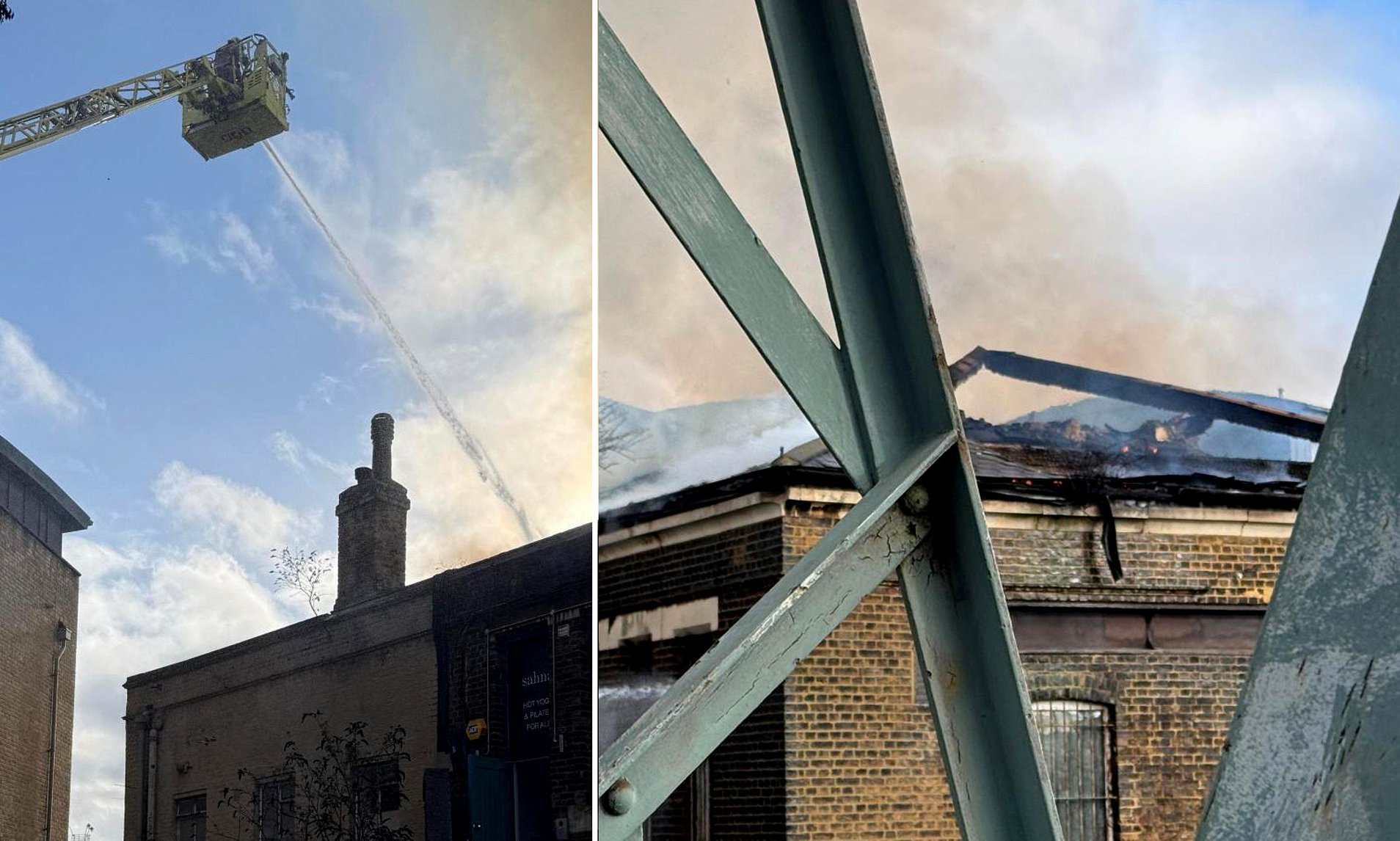 Travel chaos as massive blaze erupts near London Euston station ...