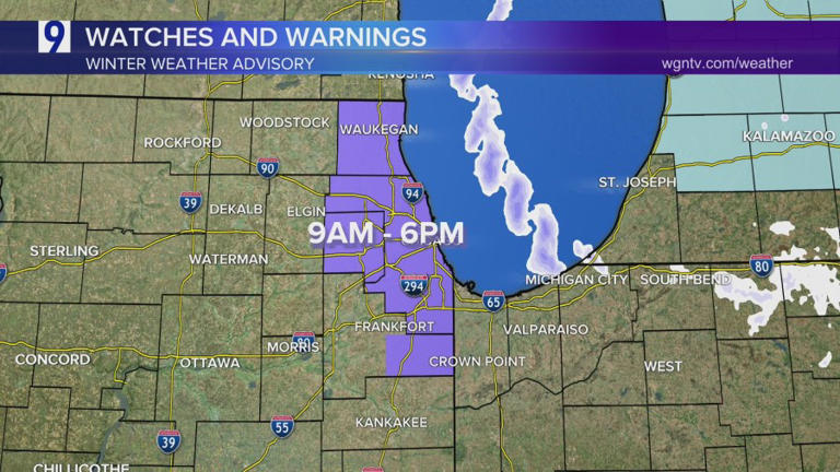 Winter weather advisory issued for Chicago area; lake effect snow moves in