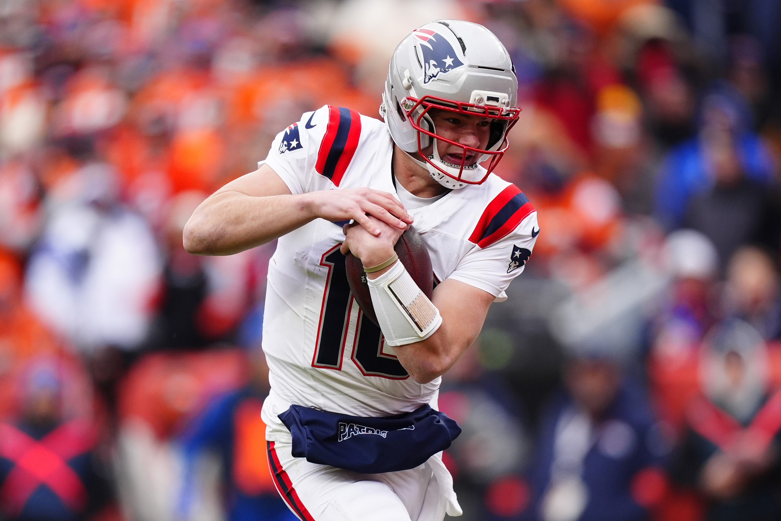 Patriots QB Drake Maye addresses concerns about ailing shoulder heading ...
