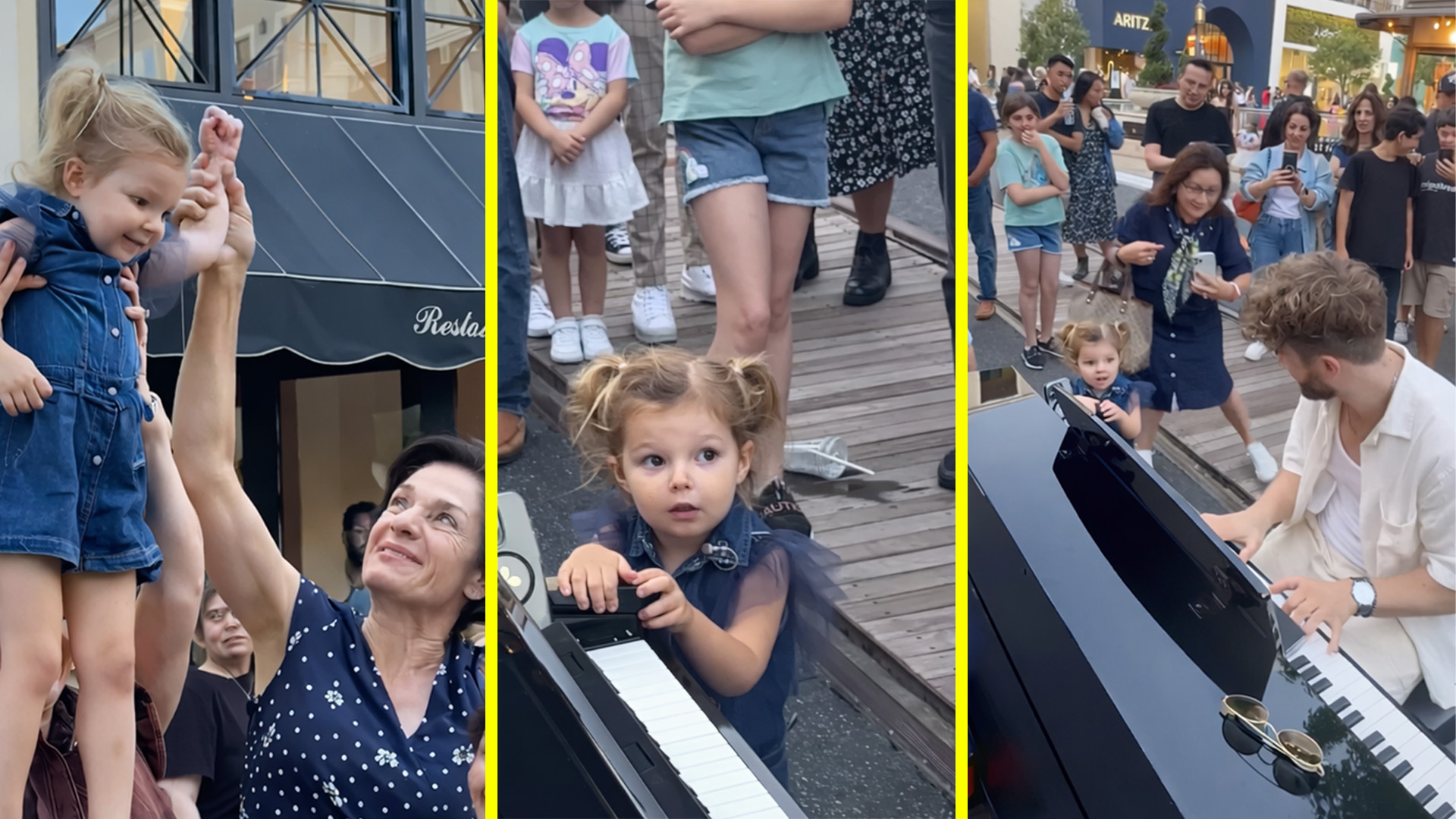 A 3-year-old starts singing in public