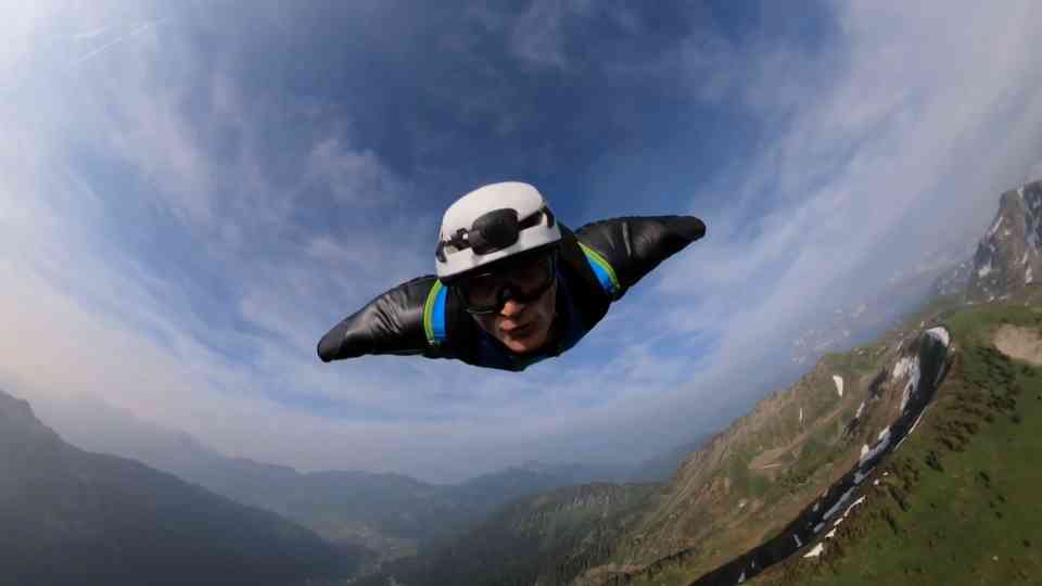He jumped from a helicopter into the French Alps and there is no way back