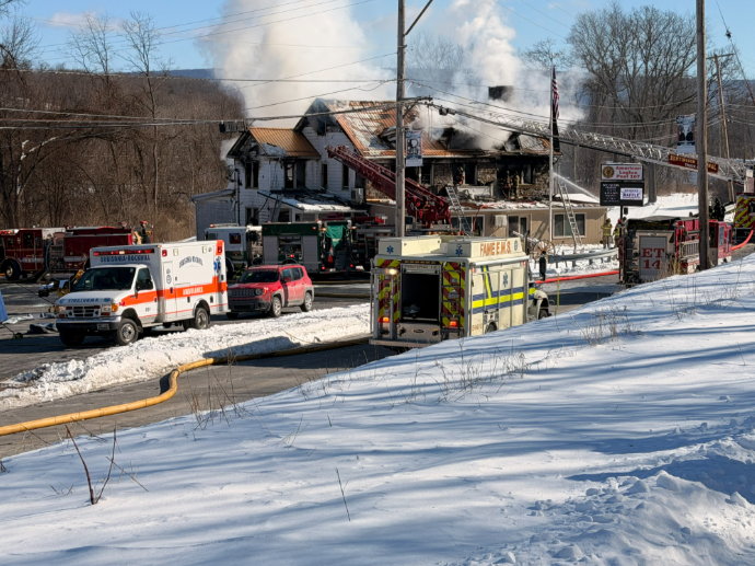 Crews battle 2nd alarm fire at Mount Union American Legion building