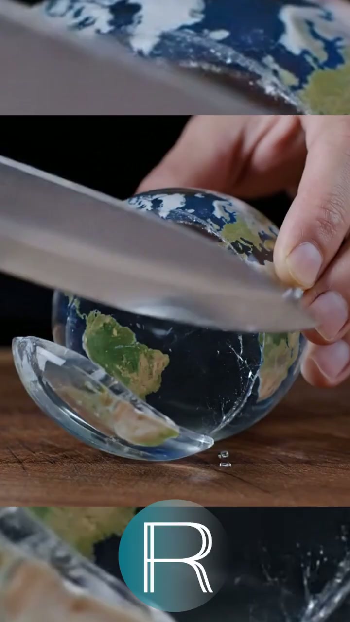 More glass slicing (AI) 🔪🌎🍌 #asmr #relaxingasmr #aigenerated #veo3