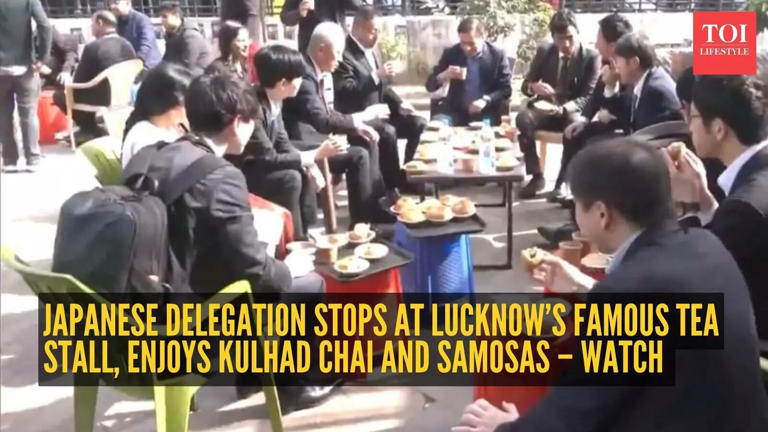 Japanese delegation stops at Lucknow’s famous tea stall, enjoys kulhad ...