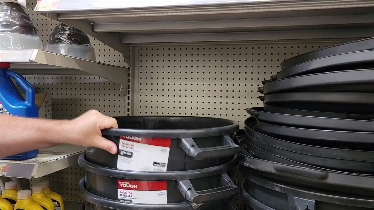 Flip a garbage can upside down (this storage idea is brilliant!)