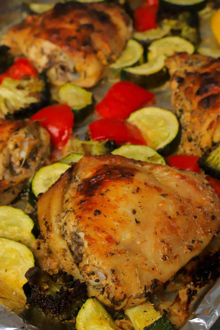 Sheet pan lemon garlic chicken