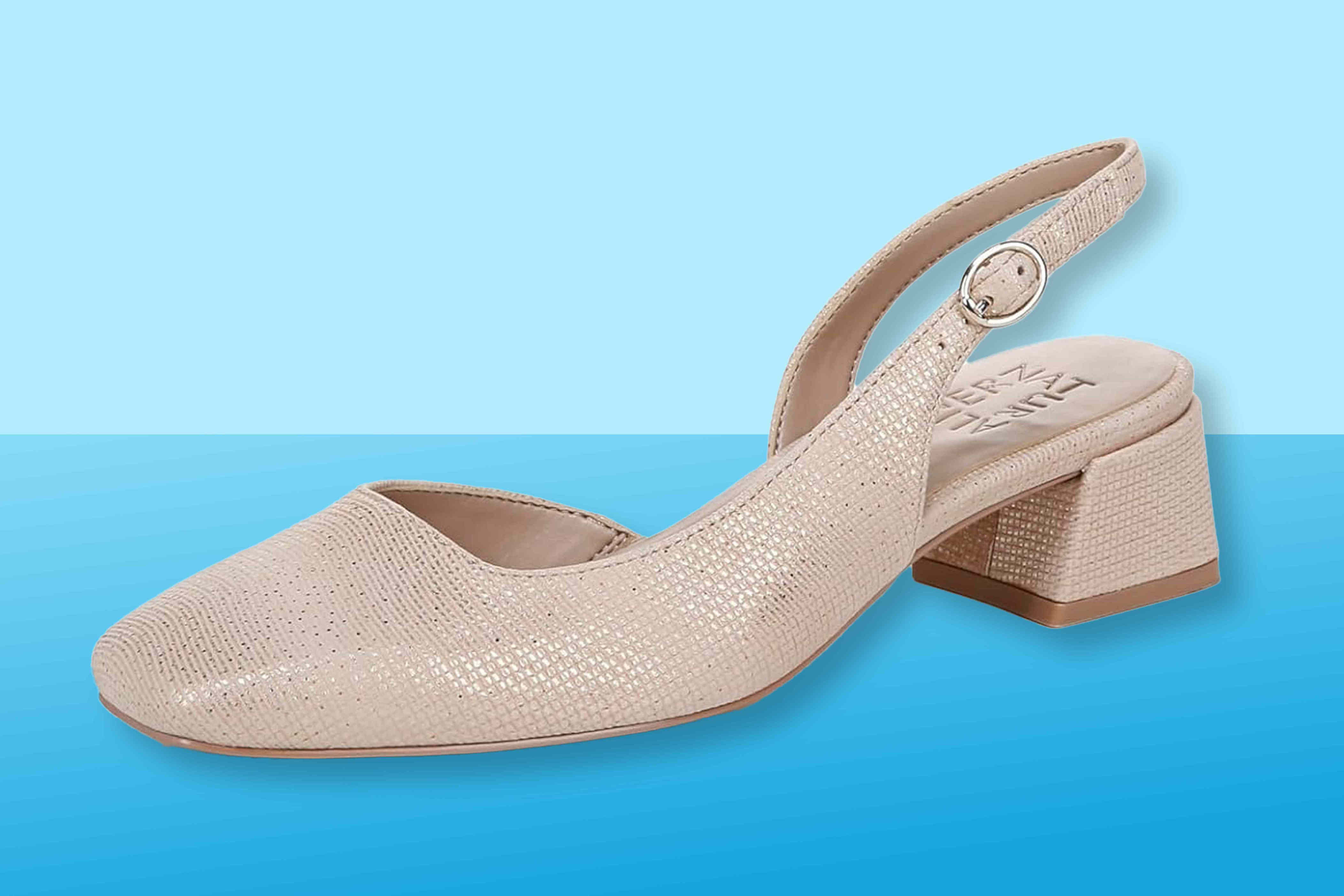 These block heels keep my wide, flat feet supported during work days ...