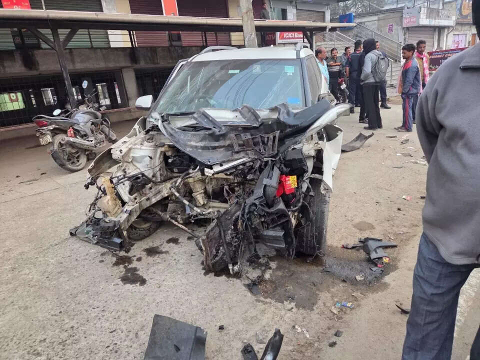 Engine flung across road as speeding car crashes; driver unhurt