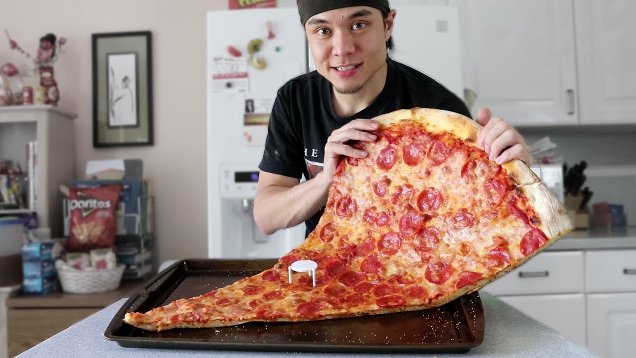 Matt Stonie vs 1 massive slice of pizza