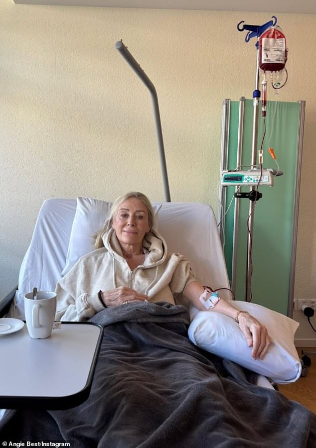 Angie Best shares a health update from her hospital bed ahead of second ...