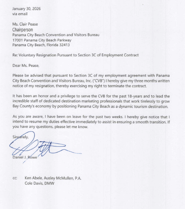 TDC\CVB president Rowe announces resignation, board member Patronis to ...