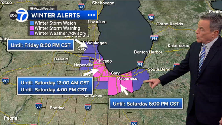 Chicago weather: Winter storm warning for intense bursts of lake-effect ...