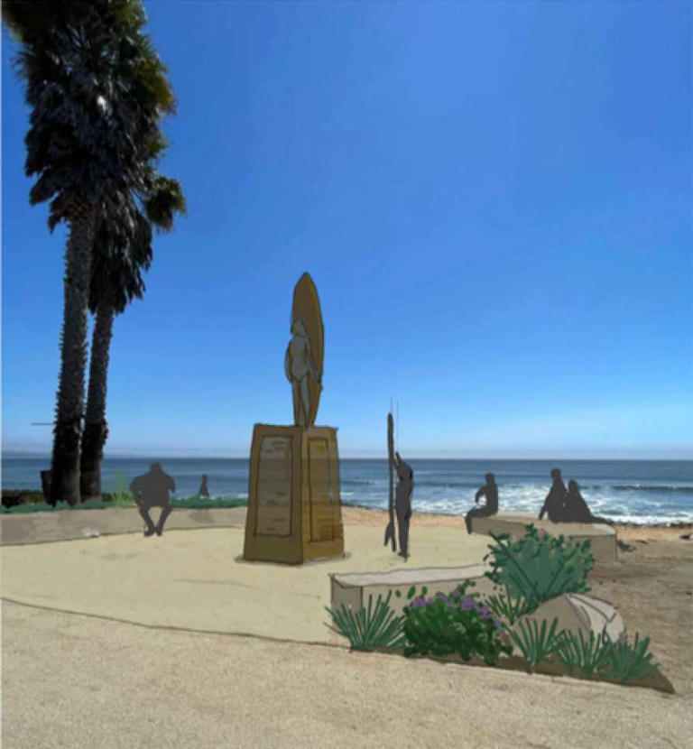 Female surfer statue proposal withdrawn in Santa Cruz, may move to Capitola
