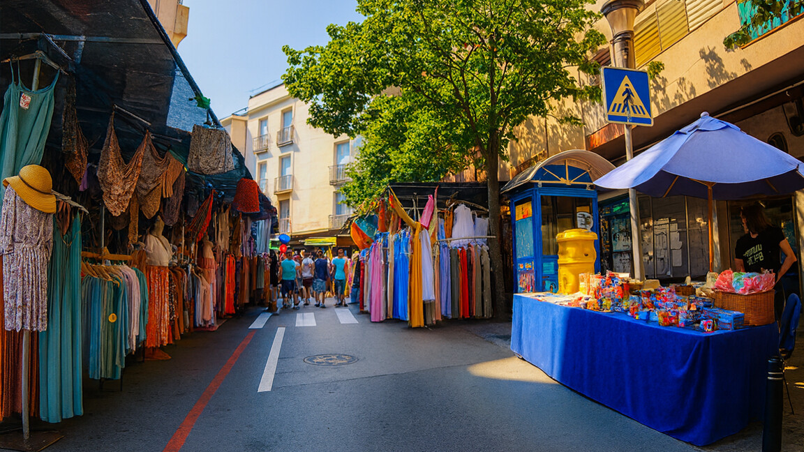 Walking through a traditional market in Tordera