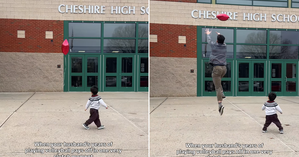 Video: Dad's volleyball experience comes in clutch to avoid toddler tantrum