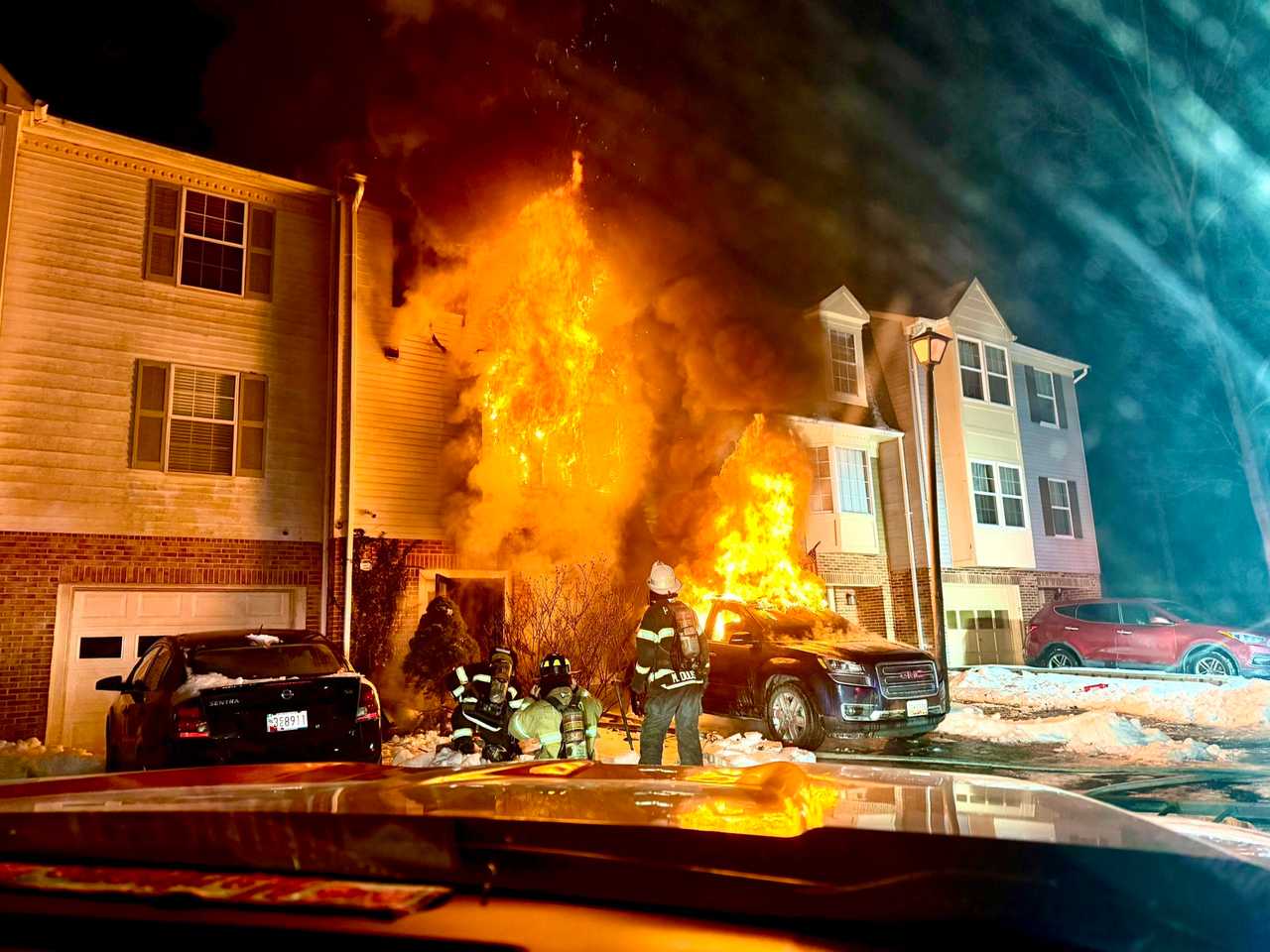 Inferno erupts overnight as fast-moving fire rips through Maryland ...