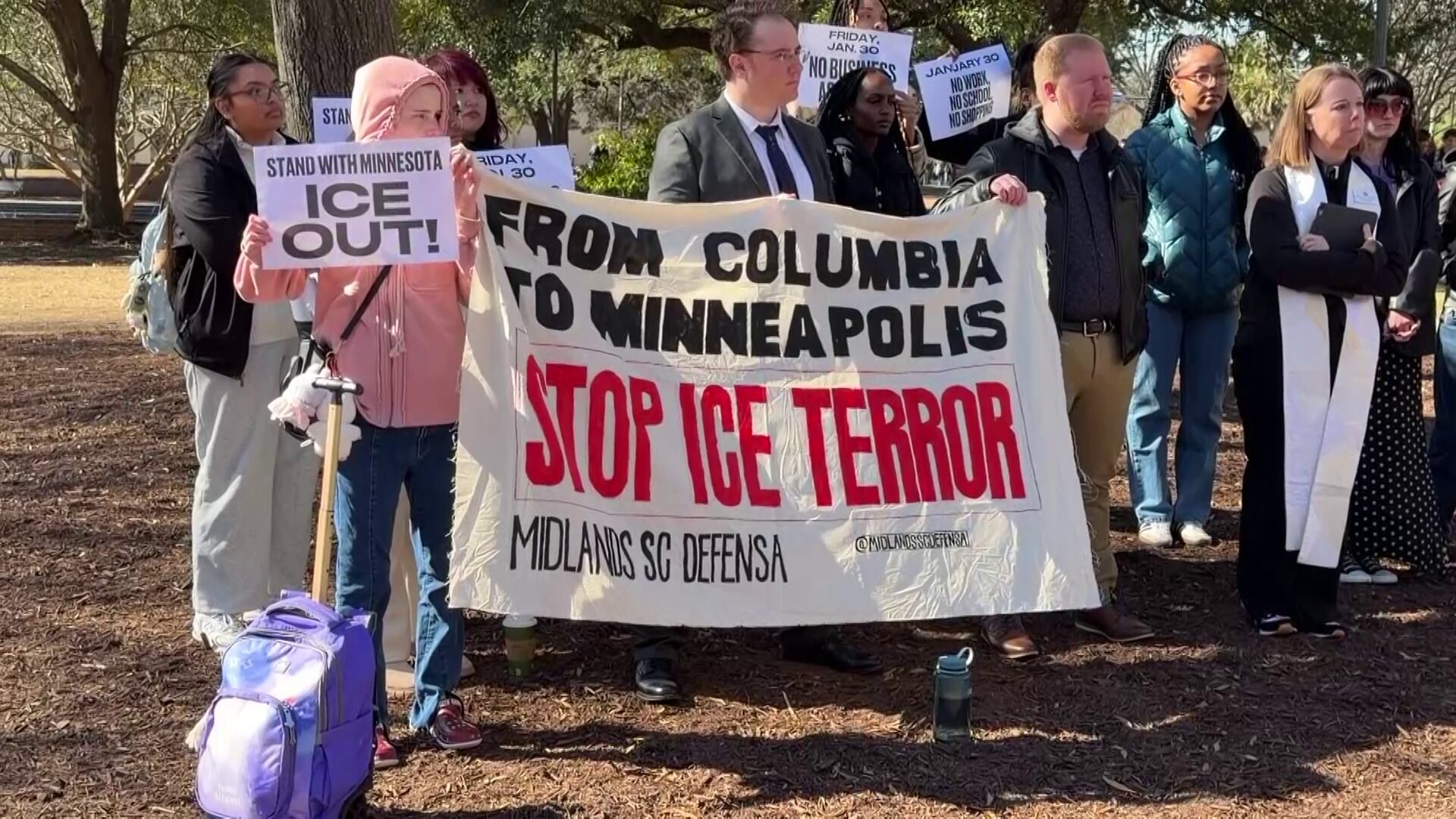 Community holds protest against ICE at South Carolina State House