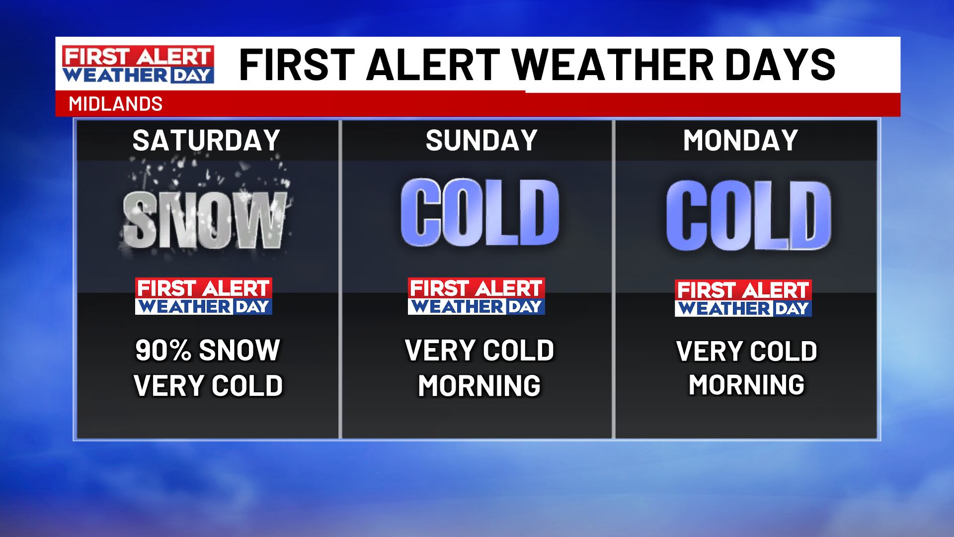 First alert weather days for snow and extreme cold