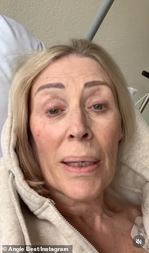 Angie Best shares a health update from her hospital bed ahead of second ...
