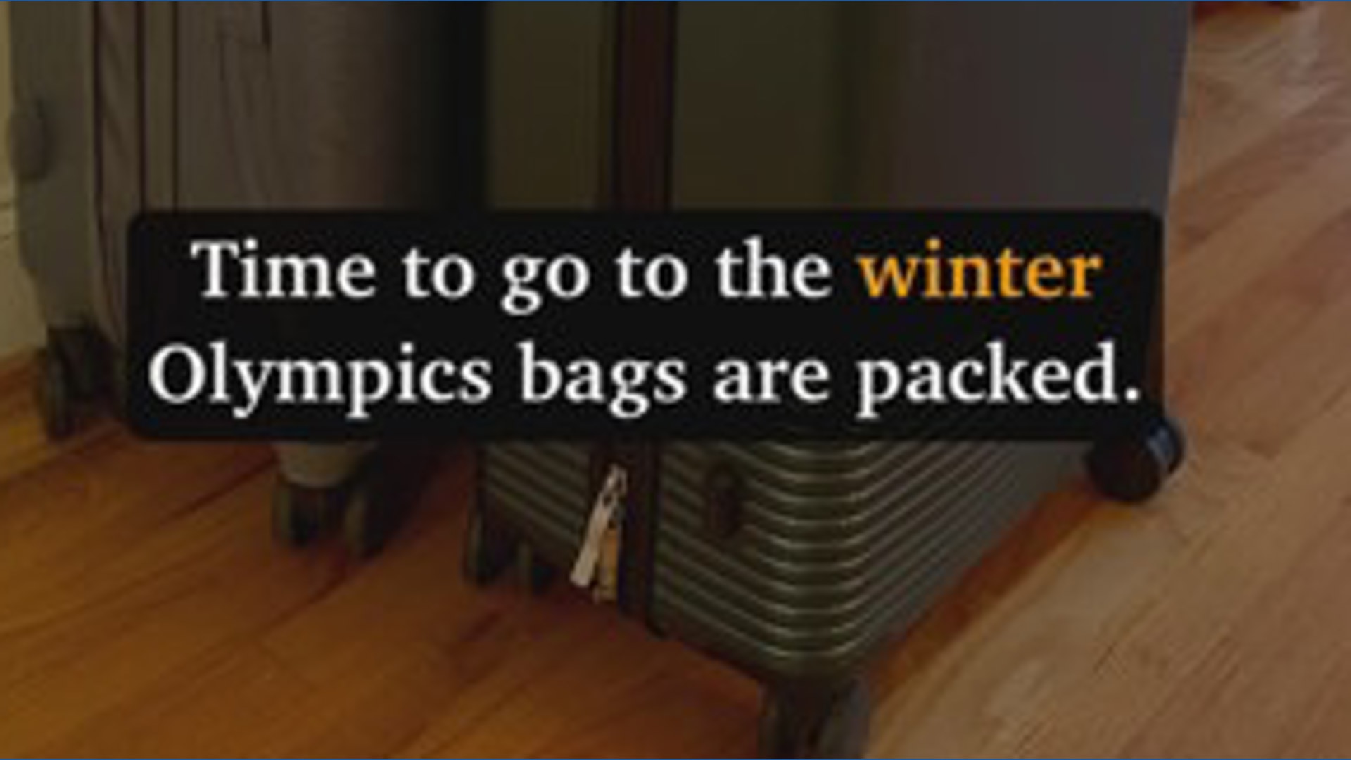 Taking off for the Olympics