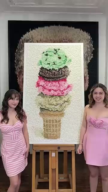 I turned thousands of mini scoops into one giant ice cream artwork