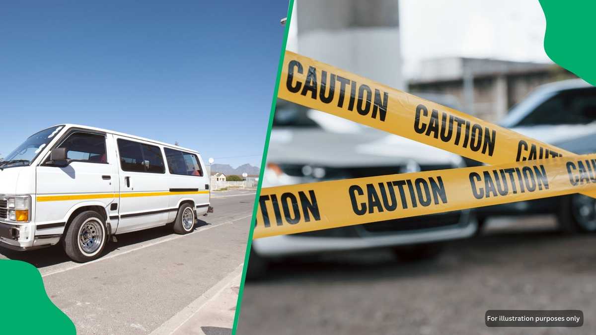 Why was it not towed?: Damaged taxi barging forward on a Joburg road ...
