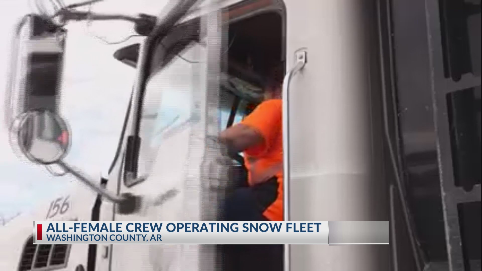 All female crew operating snow fleet in Washington County, Arkansas
