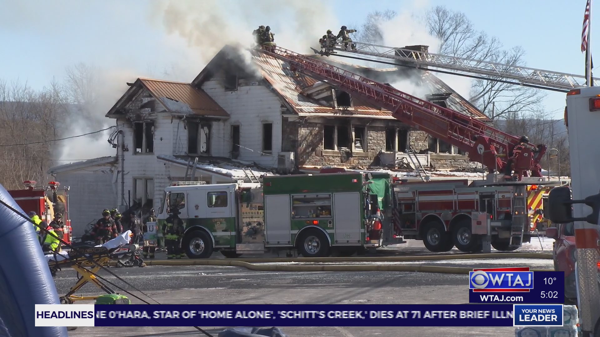 Crews battle 2nd alarm fire at Mount Union American Legion building
