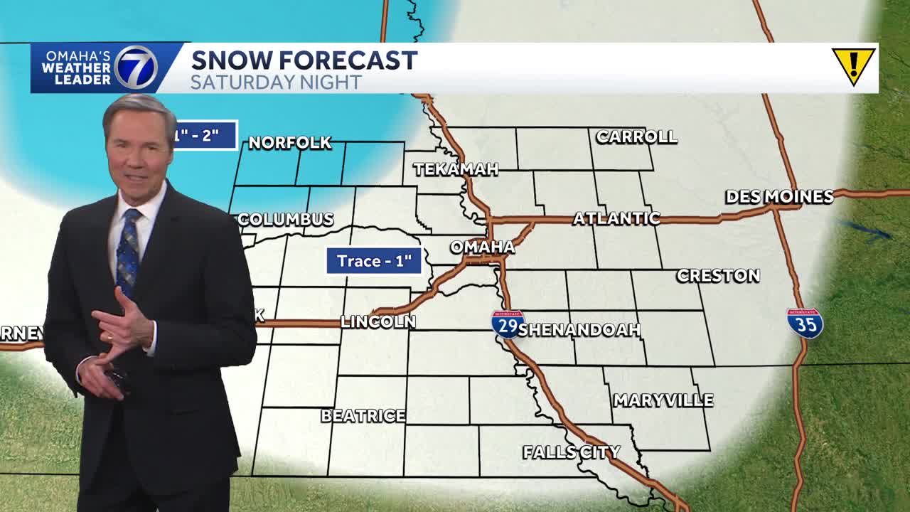 Saturday night snow chance around Omaha