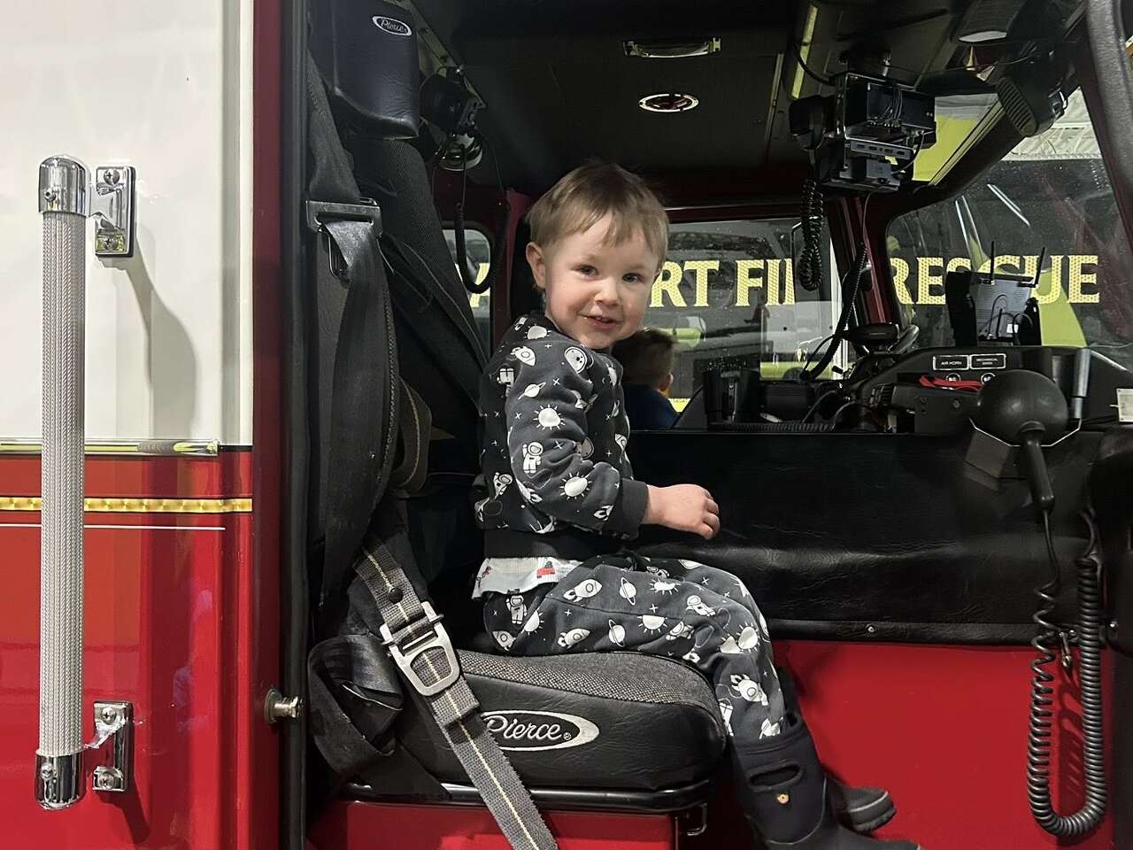 Children explore Frankfort fire station during library story time
