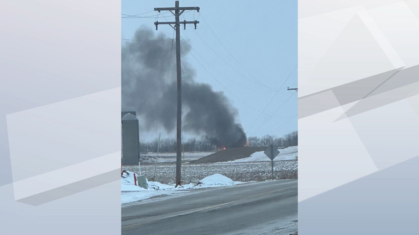 First responders on the scene of fire near Tower Road and County Highway X