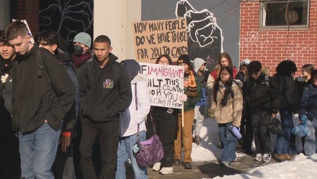 Students in Rhode Island walk out to join ICE protests