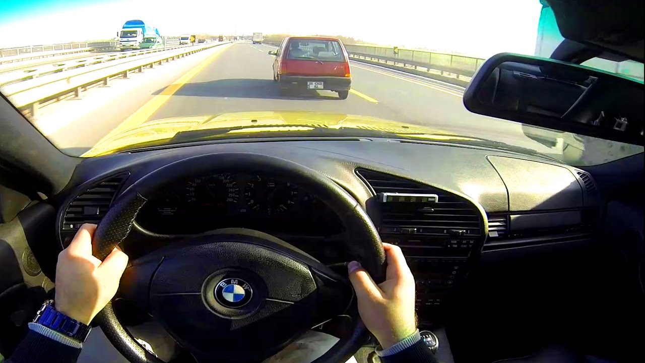 A driver’s view of a BMW M3 in highway performance run
